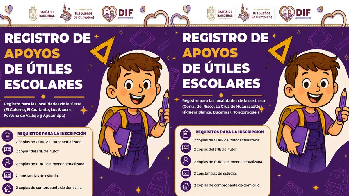 Llaman a registrarse para apoyos escolares en Bahía de Banderas ...